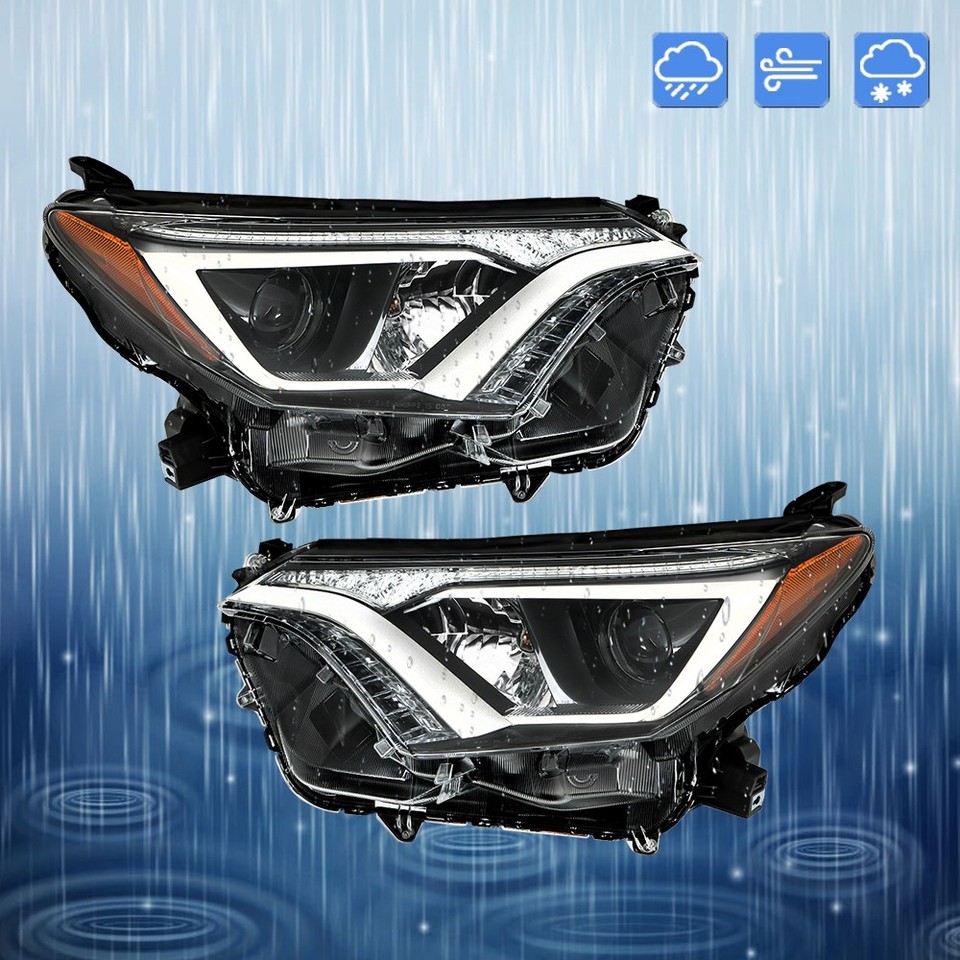 For Toyota Rav4 2016 2017 2018 Tube Bar Halogen Projector Headlights ...