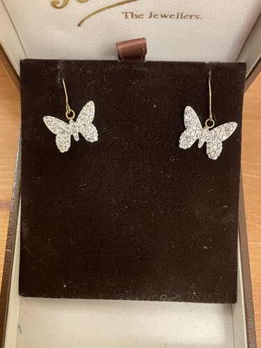 9ct Gold Butterfly Earrings Lovely Design | eBay UK