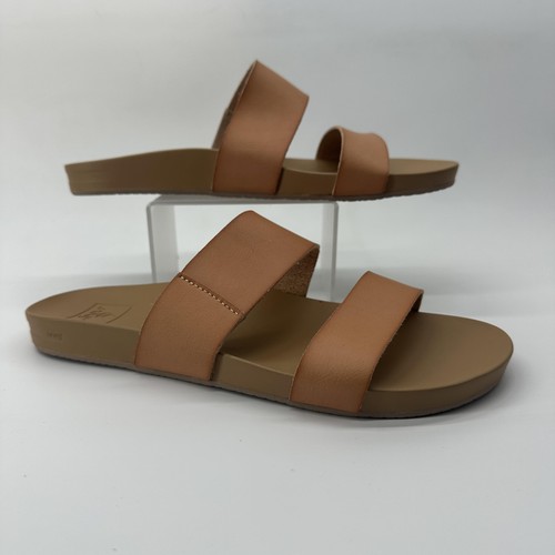 Reef Slide Sandals Womens Size 9 Beige Double Strap Synthetic Casual ...