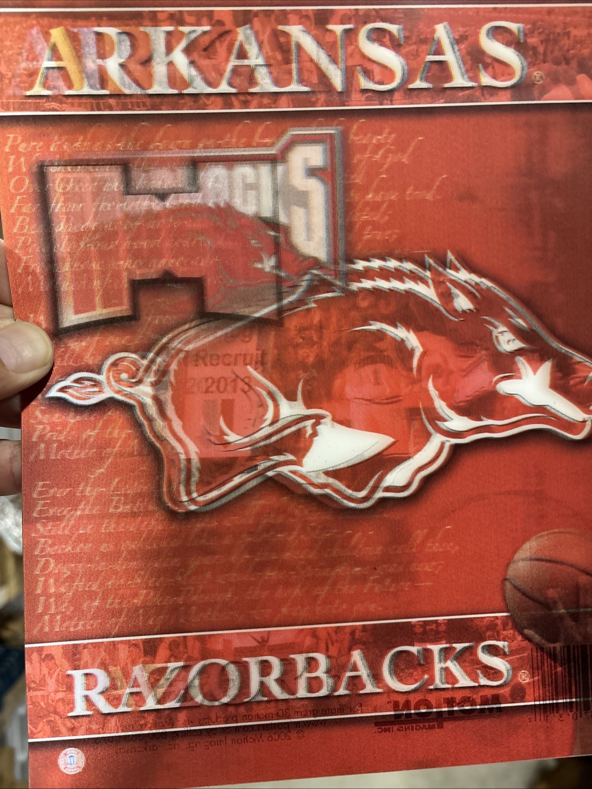 Arkansas Razorbacks Magnet & Keychain NCAA Hogs 3D Hologram 8 X 10 ...