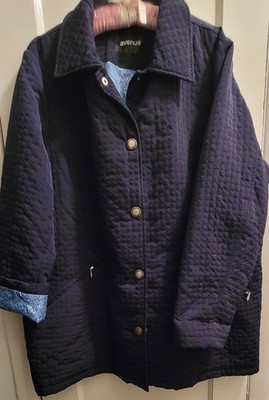 Women's Plus Size Lightweight Jacket Navy Blue , Snap Front Zipper ...