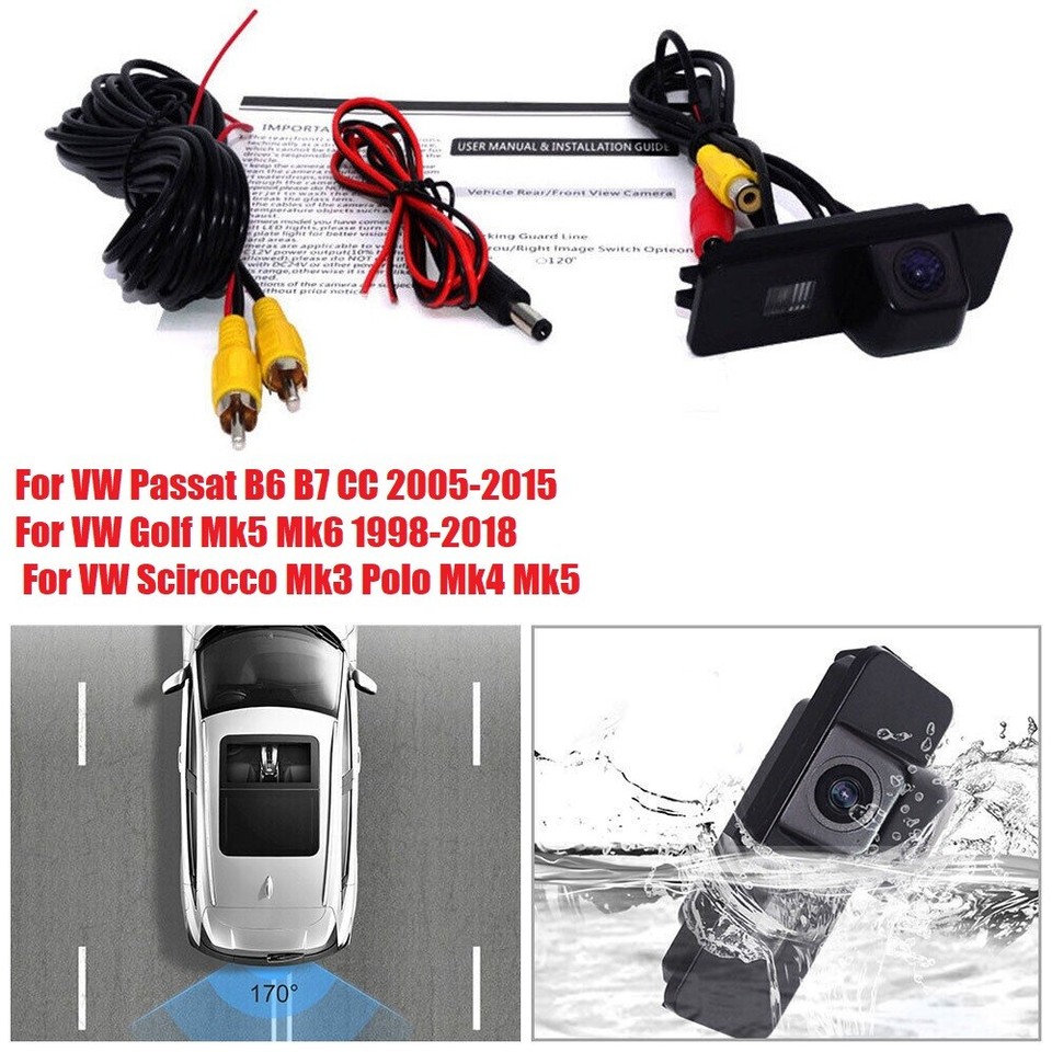 Reverse Camera For VW Scirocco Mk3 Polo Mk4 Mk5 T-Roc Rear Number Plate ...
