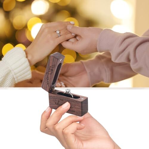 Slim Engagement Ring Box, Wooden Wedding Ring Box for A: The adventure ...
