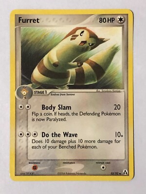 Pokemon Card - Ferret - 33/92 - US / English - M/NM | eBay UK