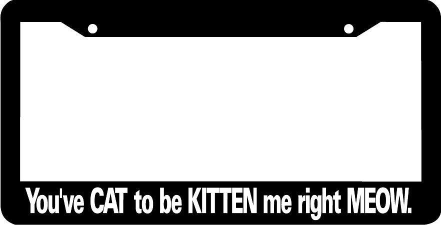 YOU'VE CAT TO BE KITTEN ME RIGHT MEOW funny License Plate Frame | eBay