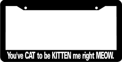 YOU'VE CAT TO BE KITTEN ME RIGHT MEOW funny License Plate Frame | eBay
