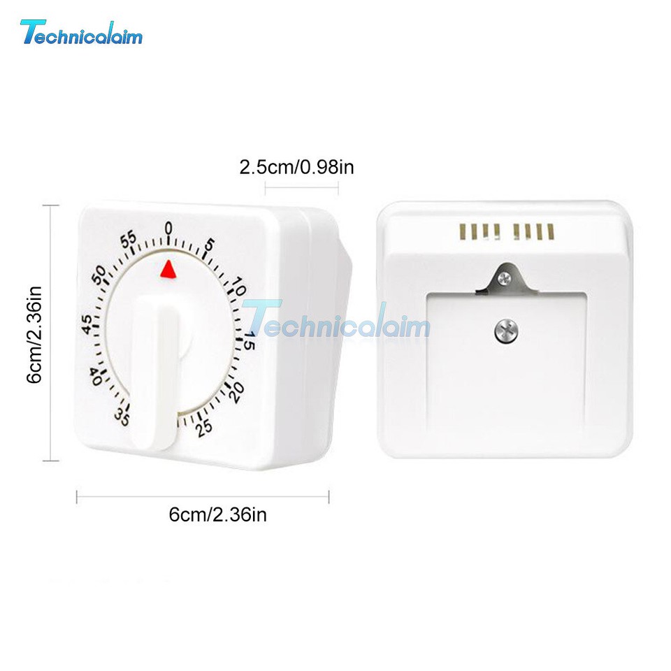 1Hr/60Min Mechanical Timer Game Count Down Counter Alarm Kitchen ...