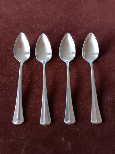 Set of 4 Oneidaware Allegiance Satin Stainless 6" Grapefruit Spoons VG+ ...