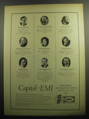 1958 Capitol Records Ad - Capitol - EMI Hear Europe's most renowned ...