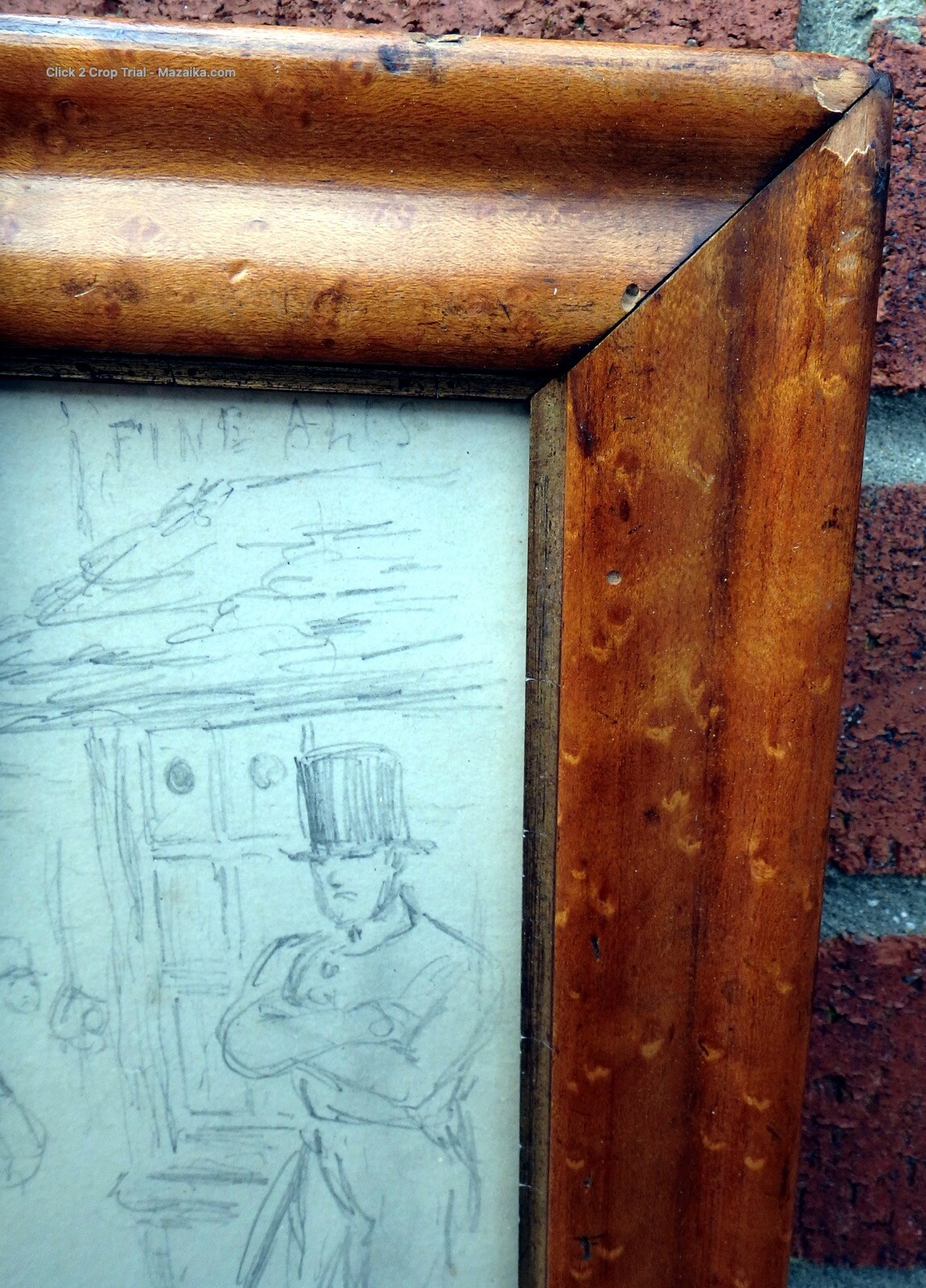 Victorian antique original pencil drawing The roadside inn birds eye ...