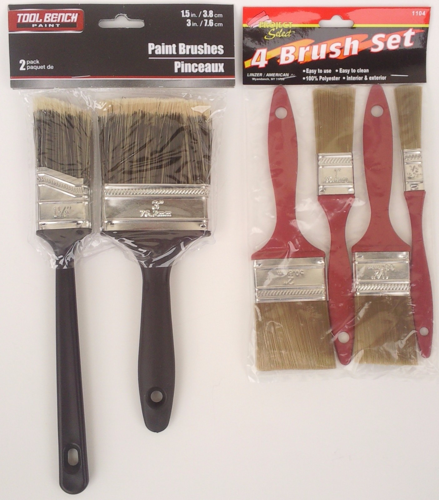 PROJECT PAINT BRUSHES Polyester 0.5" to 3" SELECT: BRUSH SET | eBay