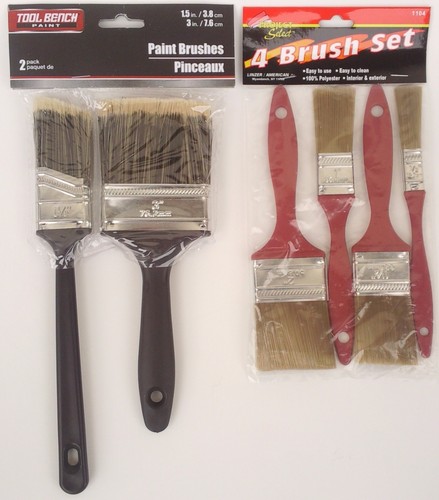 PROJECT PAINT BRUSHES Polyester 0.5" to 3" SELECT: BRUSH SET | eBay