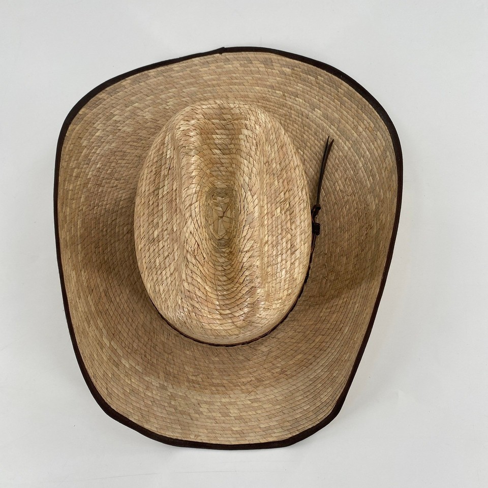 Paramount Outdoors Cowboy Hat Straw Western Brown Trim Men's Size 7 1/4 ...