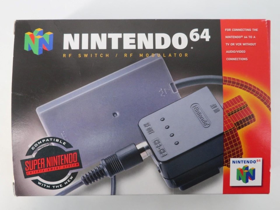 OEM Nintendo 64 N64 RF Switch & RF Modulator Adapter in Box NES-003 CIB ...