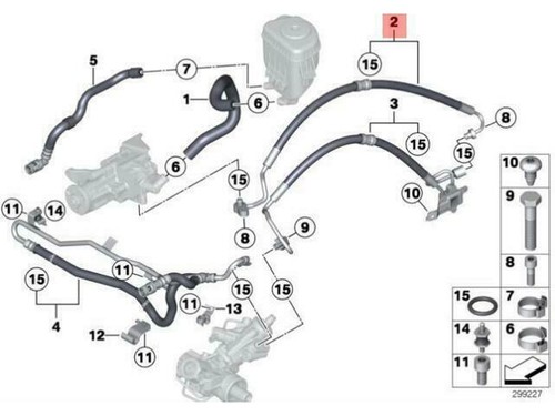 OEM BMW F02N F06 F06N F07 POWER STEERING PRESSURE HOSE 32416798235 NEW ...