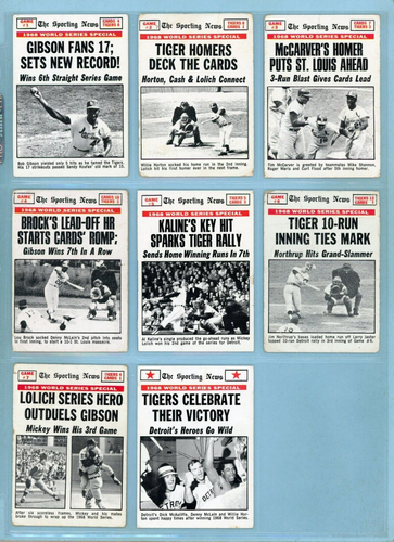 1969 Topps Set of 8 1968 World Series Special Baseball Cards Low Grade ...