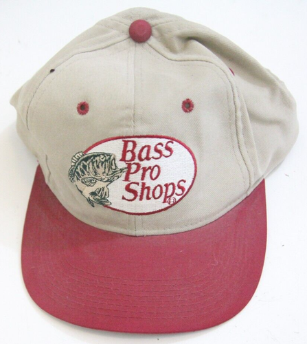 Bass Pro Shops Beige Red Baseball Hat Snapback One Size Fits All Cap ...