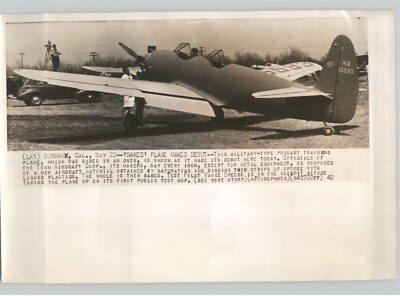 Timm Aircraft Co. Training "Baked" PLANE Vance Breese Pilot 1940 Press ...