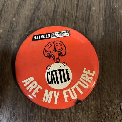 Vtg Heinold Ag Farm Button Pin - Cattle Are My Future | eBay