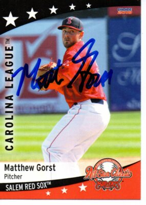 Matthew Gorst 2018 Salem Red Sox Carolina League All Star Game Signed ...