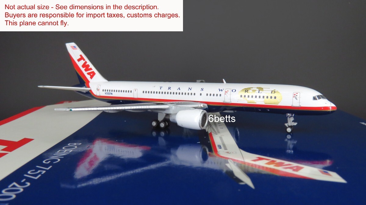 Gemini Jets 1/400 TWA B757-200 N725TW GJTWA1982 metal plane PP | eBay