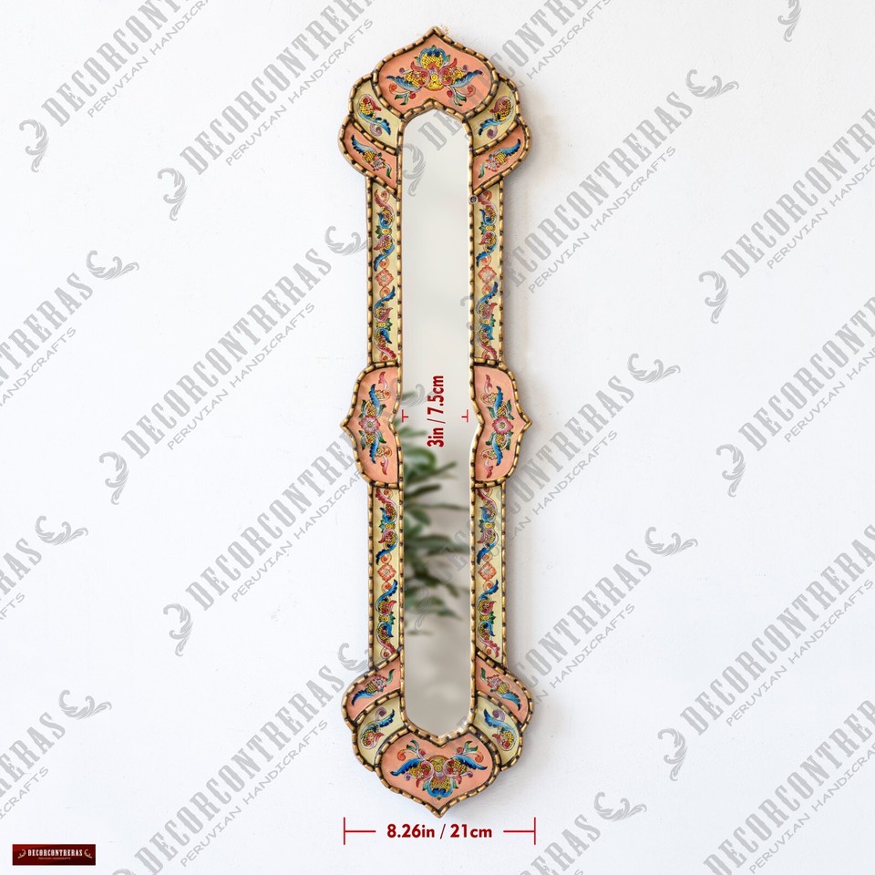 Long Narrow rectangular wall mirror, Painting on glass Skinny Mirror ...