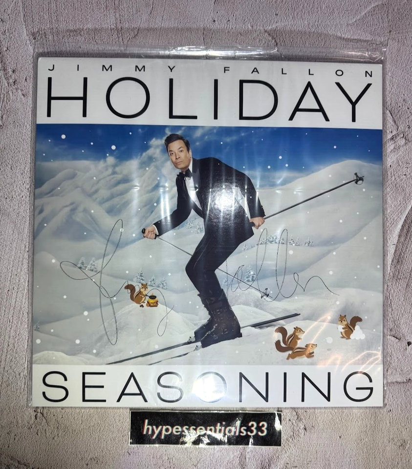 Jimmy Fallon Holiday Seasoning Peppermint Vinyl LP AUTOGRAPHED SIGNED ...