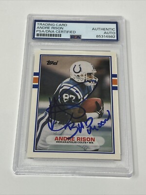 Andre Rison Signed 1989 Topps Rookie Football Card #102T PSA DNA ...