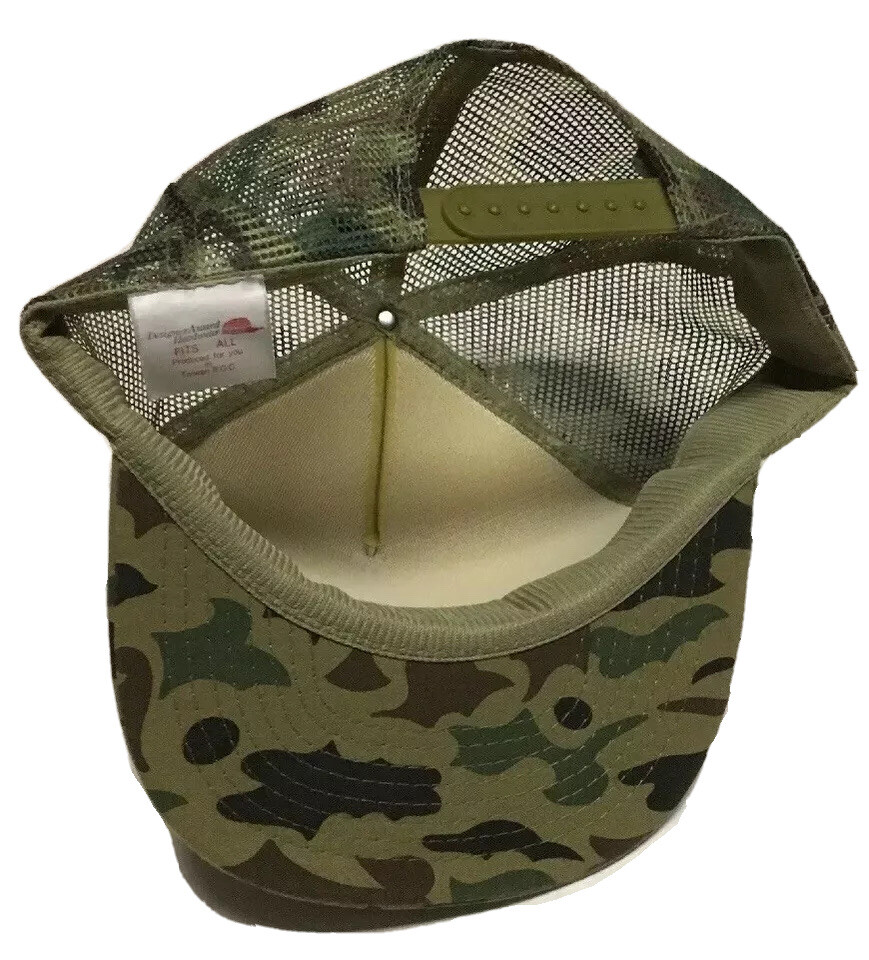 Vtg Valley Systems Trucker Hat Waste Disposal US Map Camo Cap Canal ...