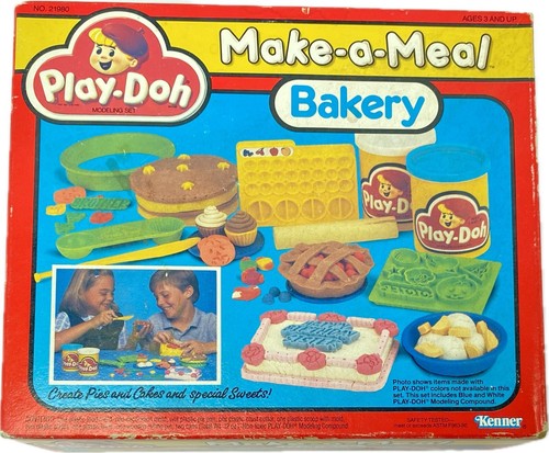 Kenner Play-Doh Make A Meal Bakery Cake Plates Lot Toy Set 1988 NEW ...
