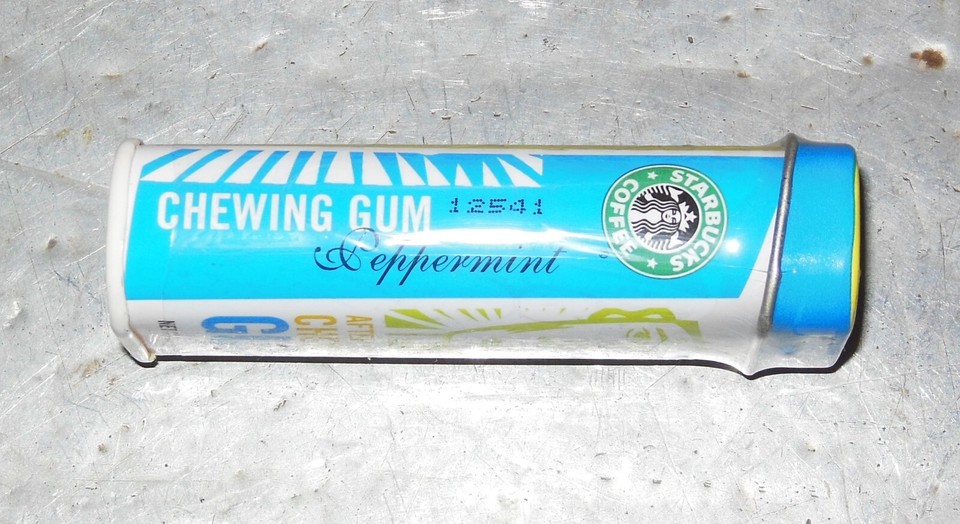 Vintage Collectible 2001 STARBUCKS After Coffee Chewing Gum Tin FULL ...