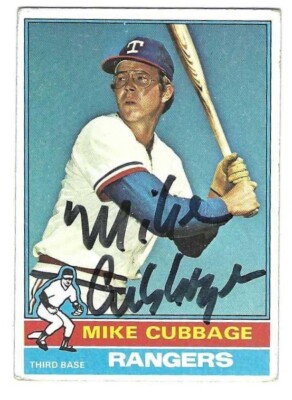 Autographed MIKE CUBBAGE Texas Rangers 1976 Topps card #615 w/COA | eBay
