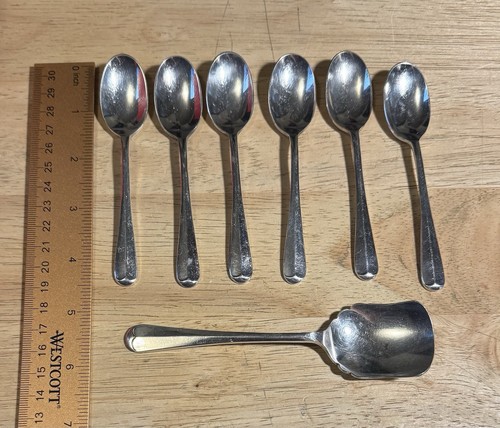 EPNS A1 Sheffield England Set Of 6 Small Spoons + Sugar Spoon | eBay