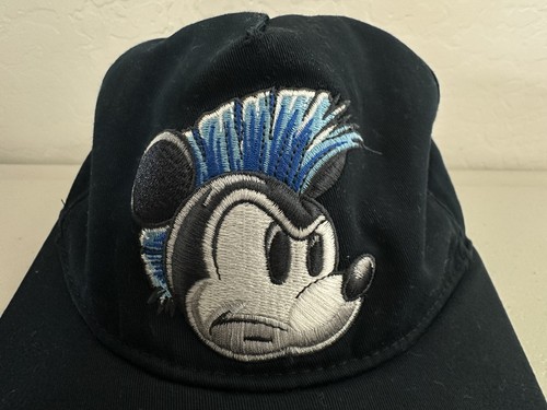 Disney Parks Mickey Mouse Hat Cap Mohawk Graffiti Brim Youth Size Blue ...
