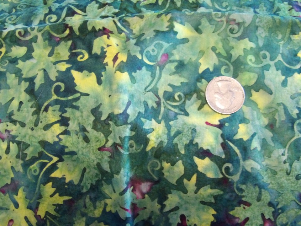 Green Leaf Pattern Cotton Fabric | eBay