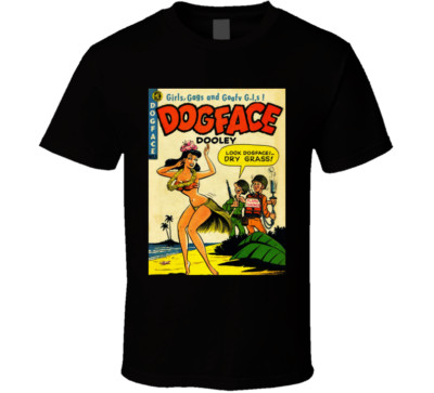 Mens Retro Vintage T-shirt Black Tee Dogface Dooley Cartoon Cover ...