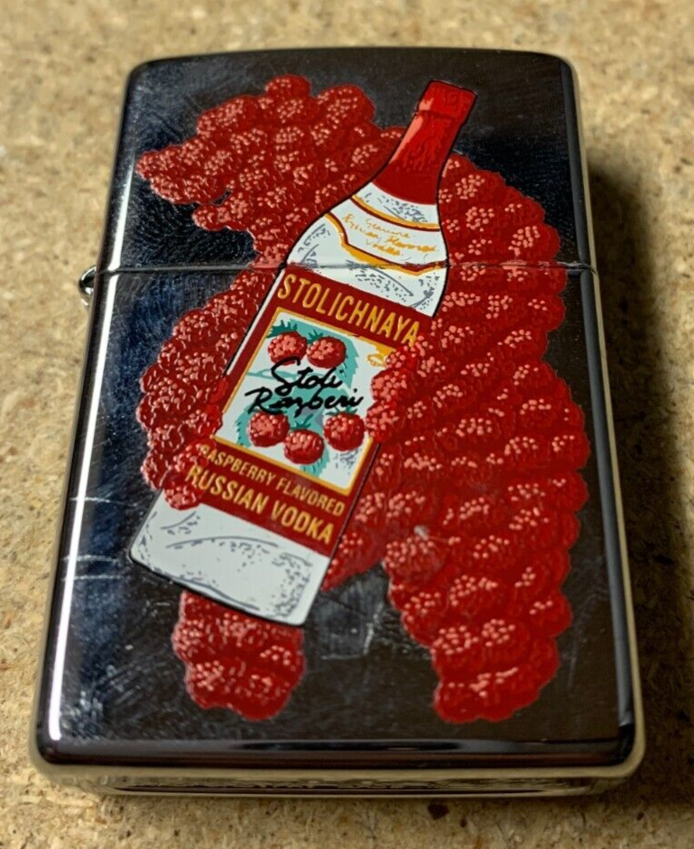 VINTAGE RETIRED UNSTRUCK Zippo Raspberry Stoli Russian Vodka ...