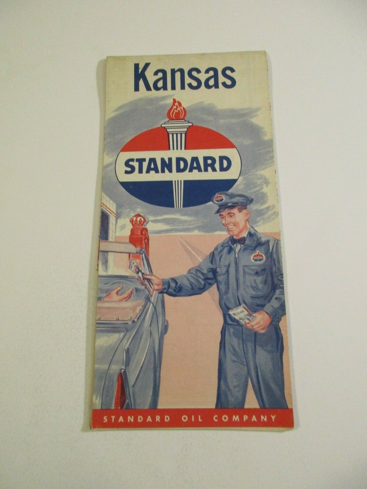 Vintage 1950's Standard Kansas Gas Service Station Travel Road Map-15 ...