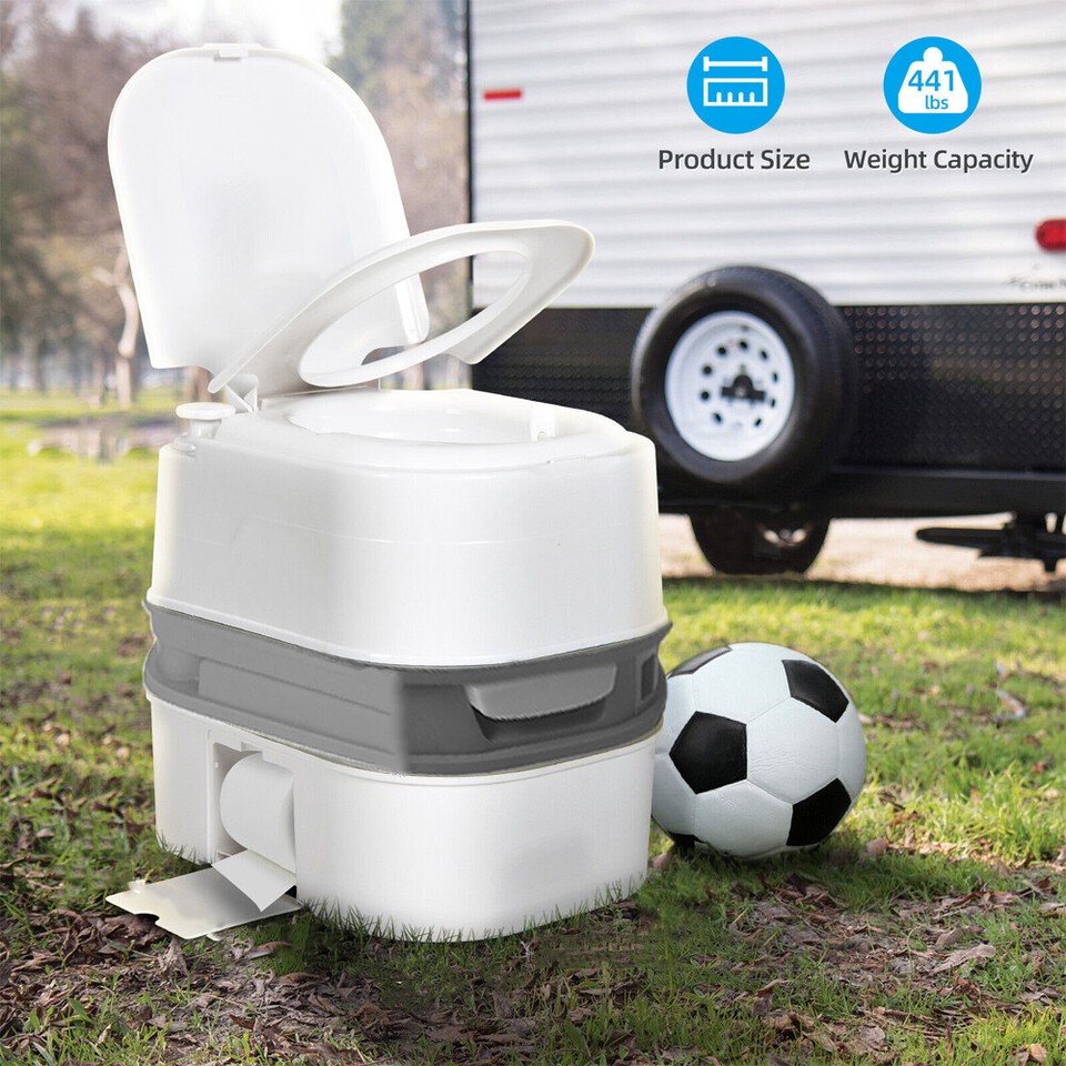 24L Portable Toilet Flushing Chemical Toilet Potty Camping Caravan Easy ...