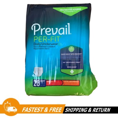 Prevail PER-FIT Adult Underwear MEDIUM extra Absorbency Pull On Case of ...