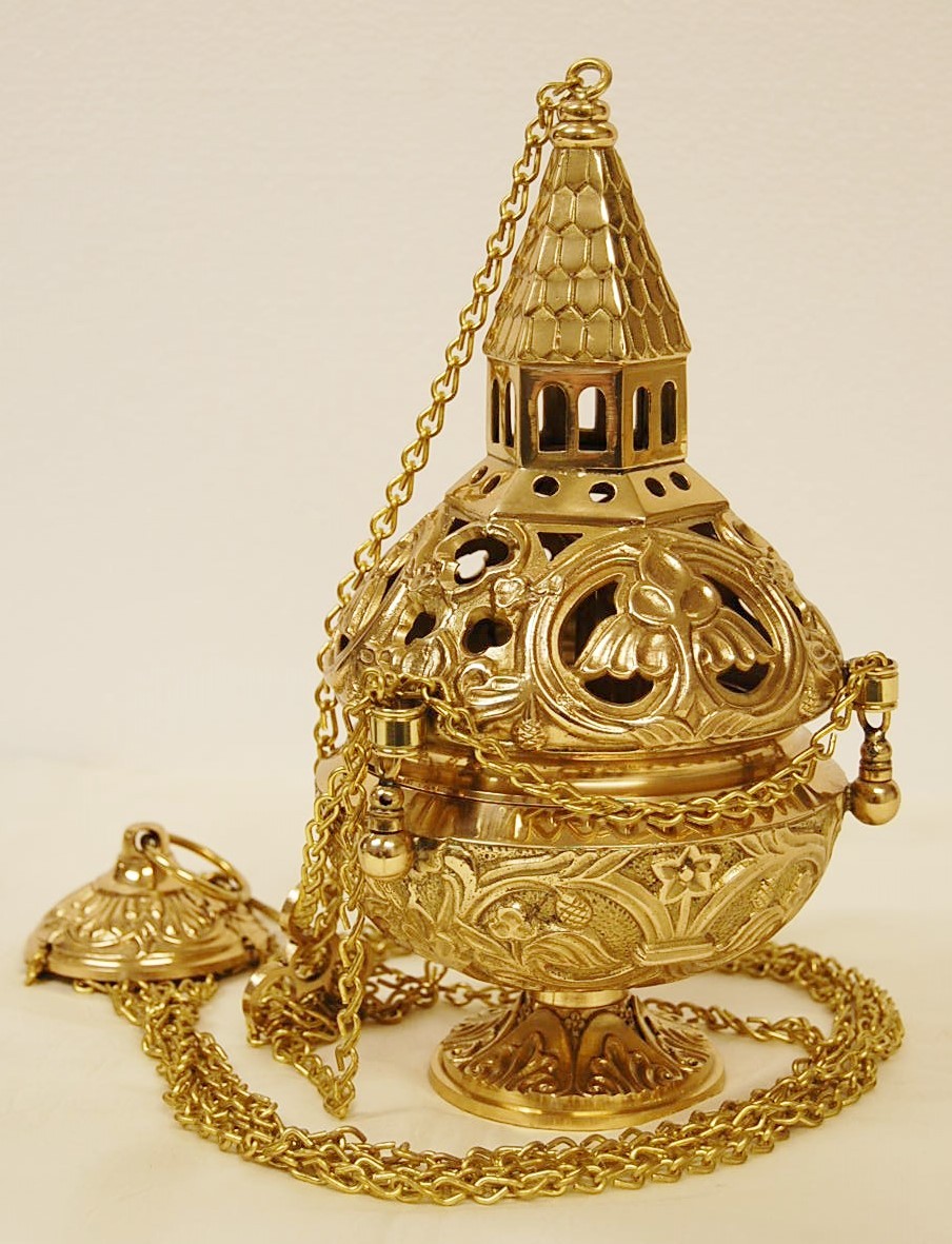 9 3/4" TRIPLE CHAIN CHURCH CENSER / THURIBLE #67 (CHURCH, RELIGIOUS ...