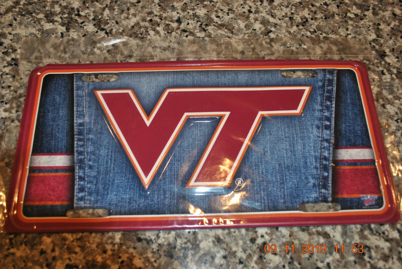 UNIVERSITY OF VIRGINIA TECH HOKIES 3D METAL LICENSE PLATE TAG NCAA ...