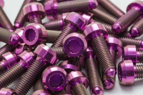 10x Titanium Purple Bolts for BBS Split Rim Wheels, M7 x 24mm for RX2 ...