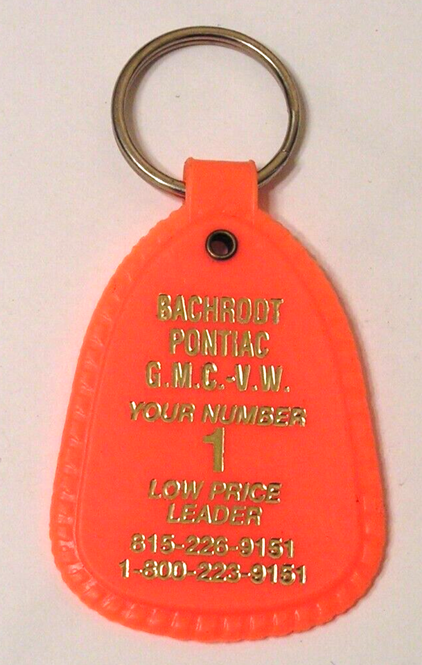 Vintage Bachrodt Pontiac VW GMC Truck Auto Dealer Keychain Key Ring ...