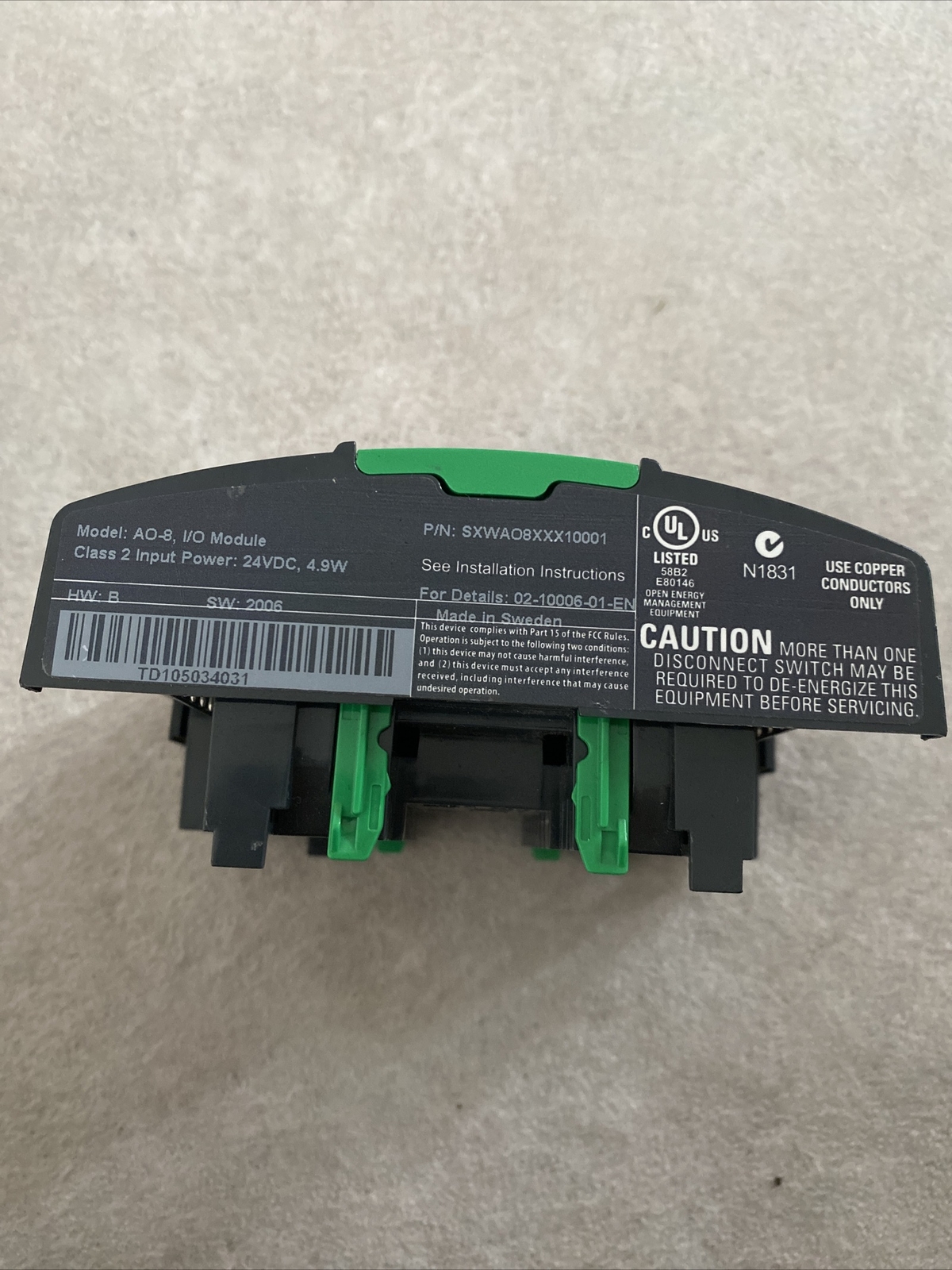 Schneider Electric SmartX Controller AO-V-8 I/O MODULE SXWAO8XXX10001 ...