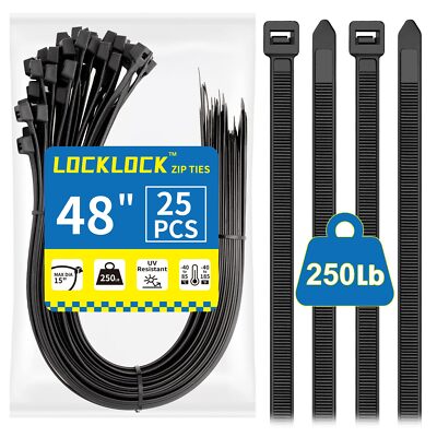 Large Zip Ties Heavy Duty Outdoor 48 inch 25 Pack Heavy Duty Zip Ties ...