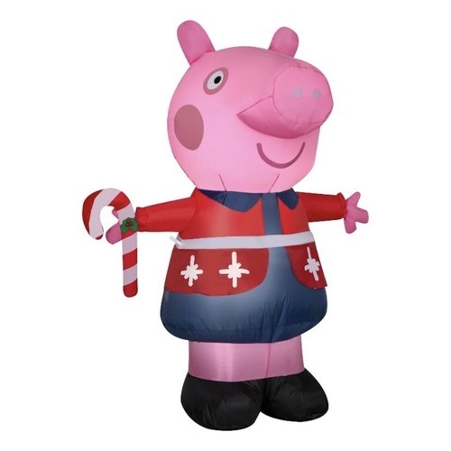 Gemmy Peppa Pig in Christmas Outfit 4.5' Feet Tall Inflatable Airblown ...