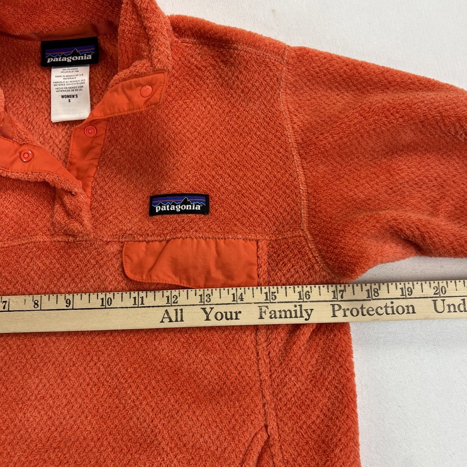Patagonia Synchilla Pullover Fleece Jacket Women's S Orange 1/4 Snap ...