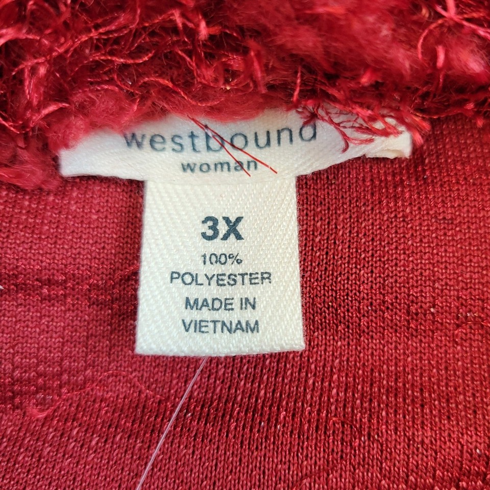 NWT Womens Westbound Red Chunky Furry Fluffy Soft Cowl Neck Fringe ...