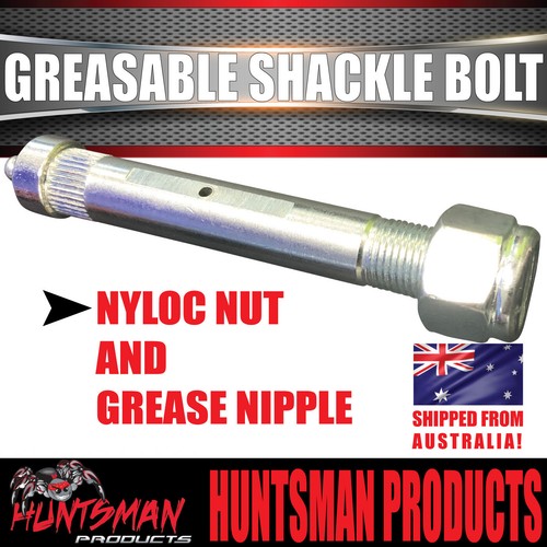 x1 Greasable Trailer Shackle Spring Bolt & Nut 5/8" X 4" Rocker Roller ...